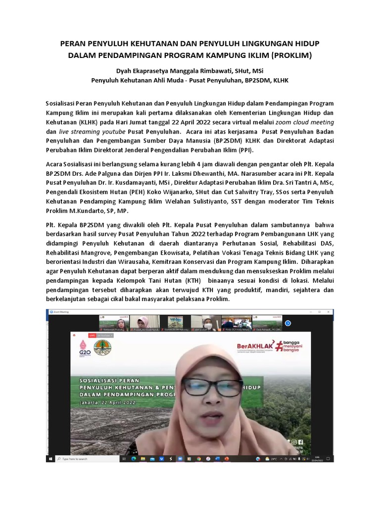 Peran Penyuluh dalam Proklim | PDF