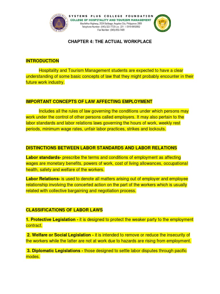 Chapter 4 The Actual Workplace Written Report | PDF