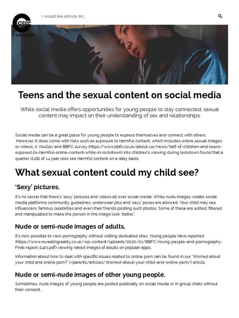 Teens and The Sexual Content On Social Media | PDF | Social Media ...
