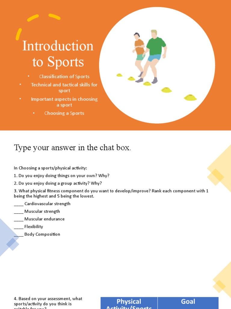 Week 1 Day1 Intro To Sports | PDF | Sports | Physical Fitness