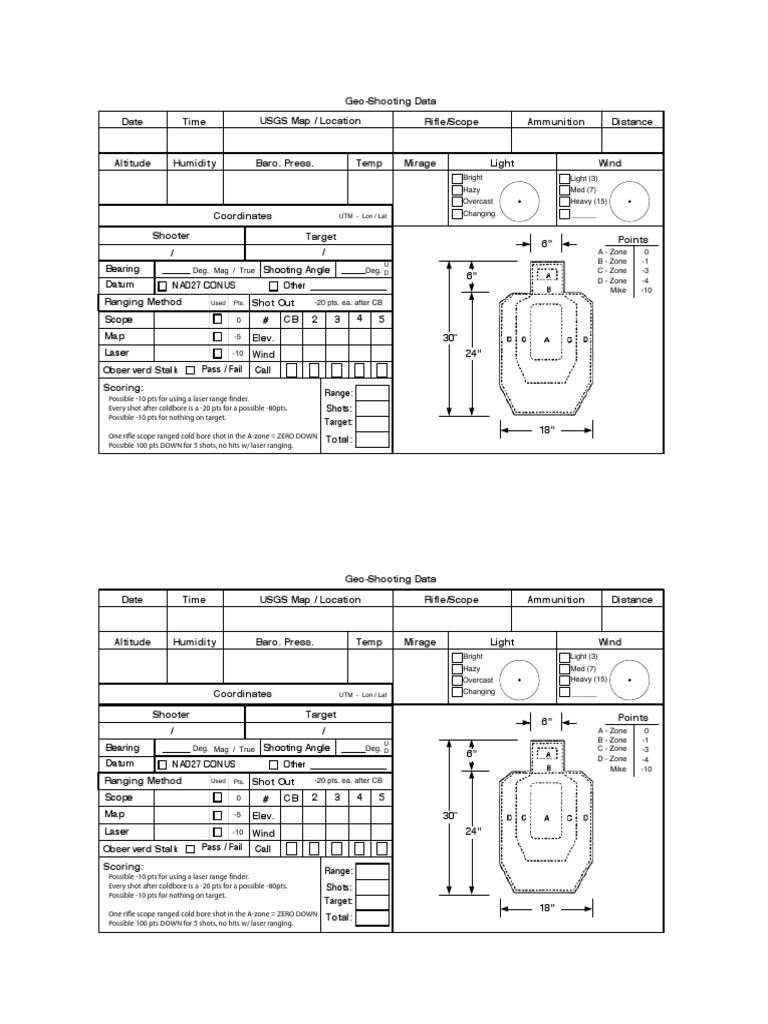 14 - Geo Shooting Card | PDF | Telescopic Sight | Ballistics