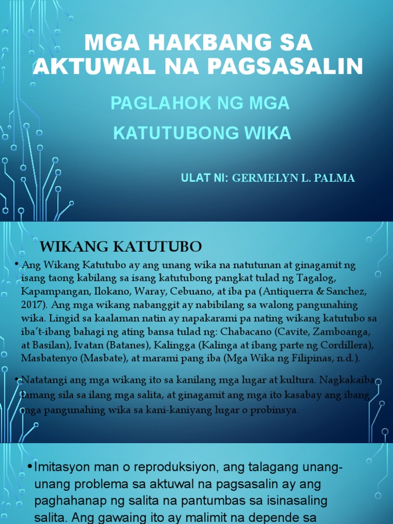 Fil210 Aktuwal-Na-Pagsasalin Glpalma | PDF