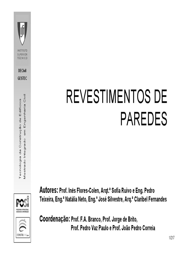 21 Revestimentos de Paredes - 22a A 24a Aulas Teoricas | PDF | Cimento ... 21 Revestimentos de Paredes - 22a A 24a Aulas Teoricas | PDF | Cimento ...