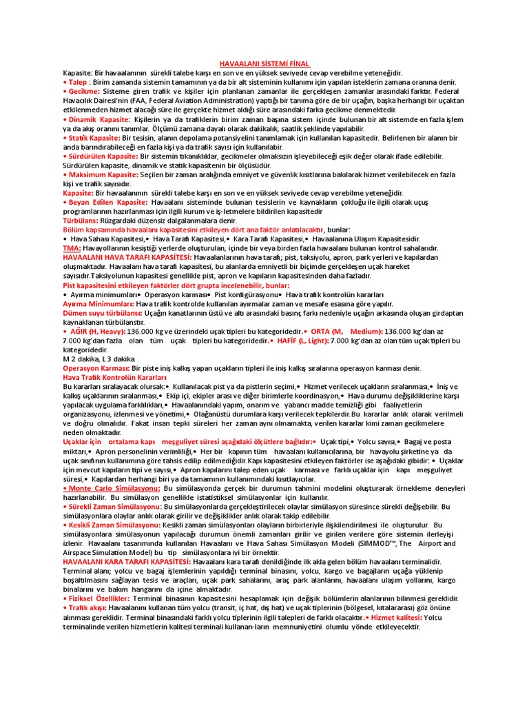 Havaalani Si̇stemi̇ Fi̇nal | PDF
