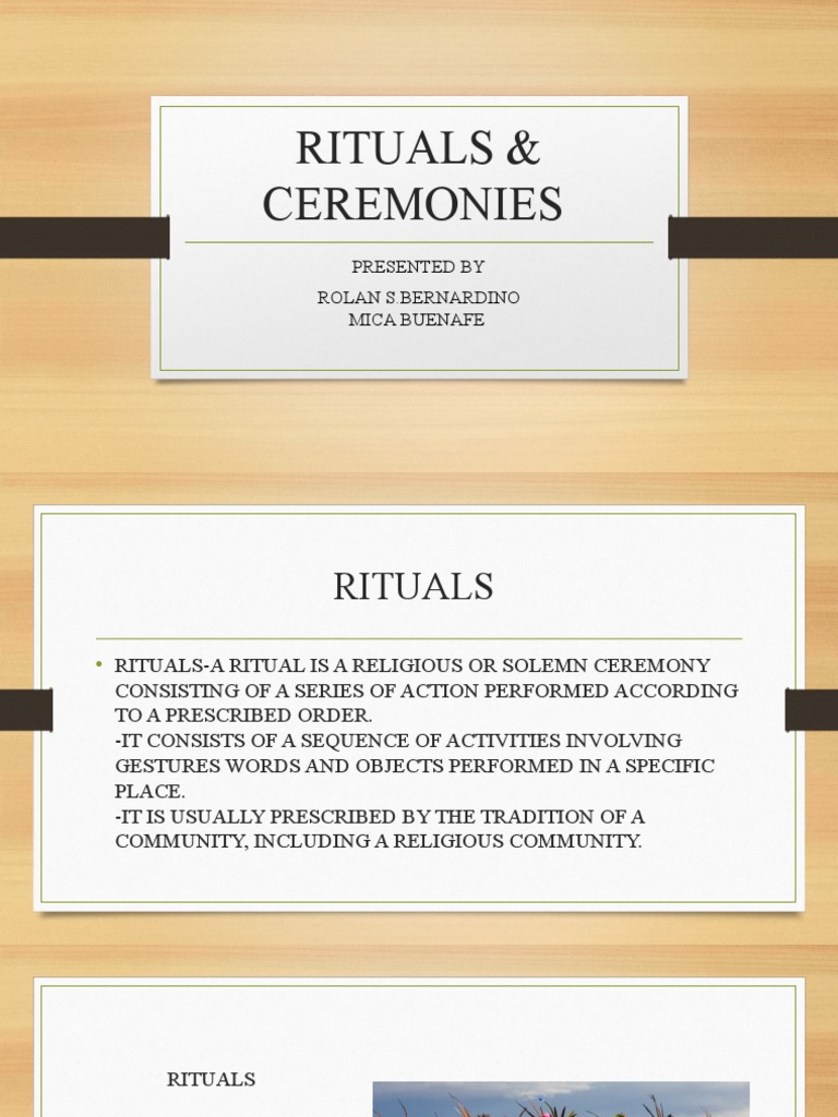 Rituals Ceremonies | PDF