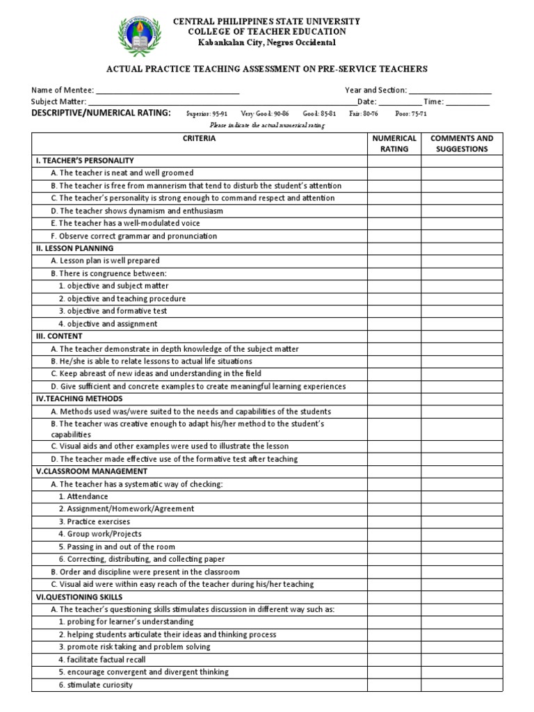 DEMONSTRATION-TEACHING Rating | PDF | Teachers | Mentorship