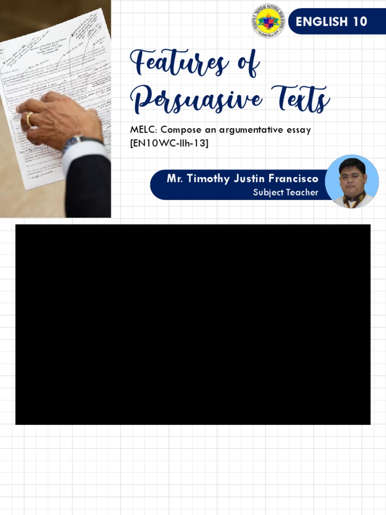 Features of Persuasive Texts in Essays | PDF