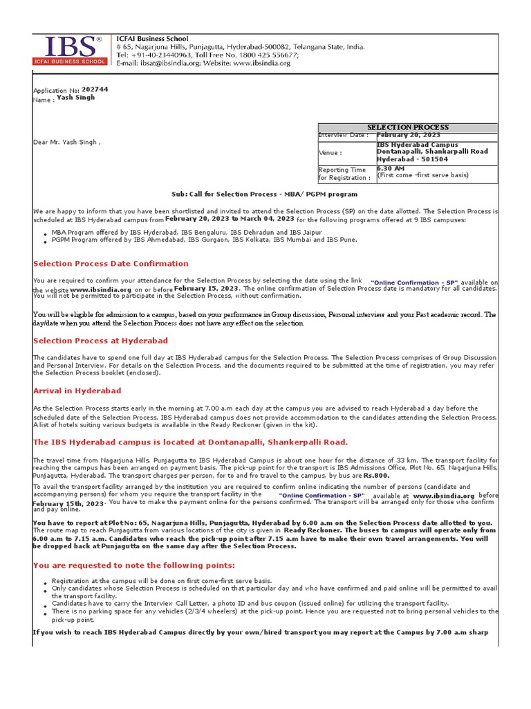 Yash Singh IBSAT | PDF