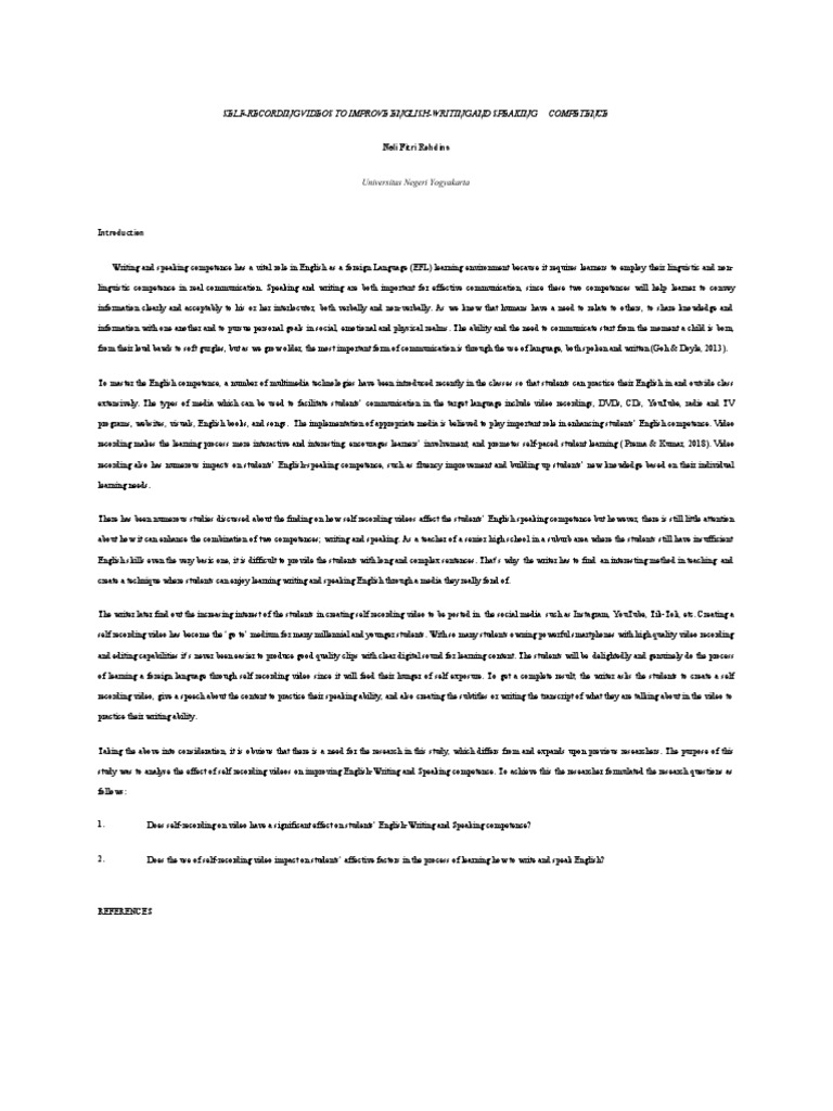 Intro-Self Recording Video | PDF | Learning | Communication