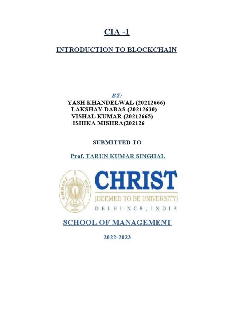 CIA Blockchain | PDF | Computer Network | Computer Security