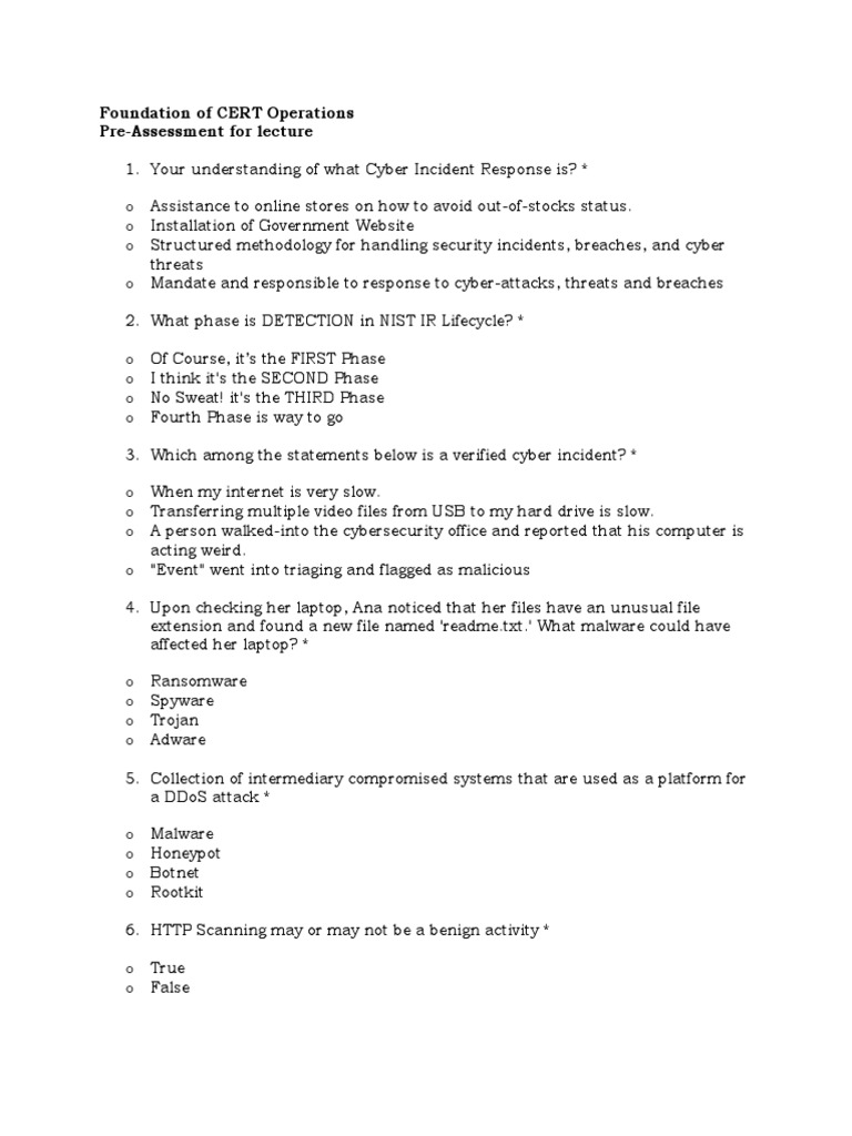 Foundation of CERT Operations | PDF