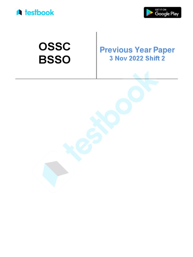 OSSC BSSO Previous Year Paper 2022 | PDF | Spreadsheet | Microsoft Excel