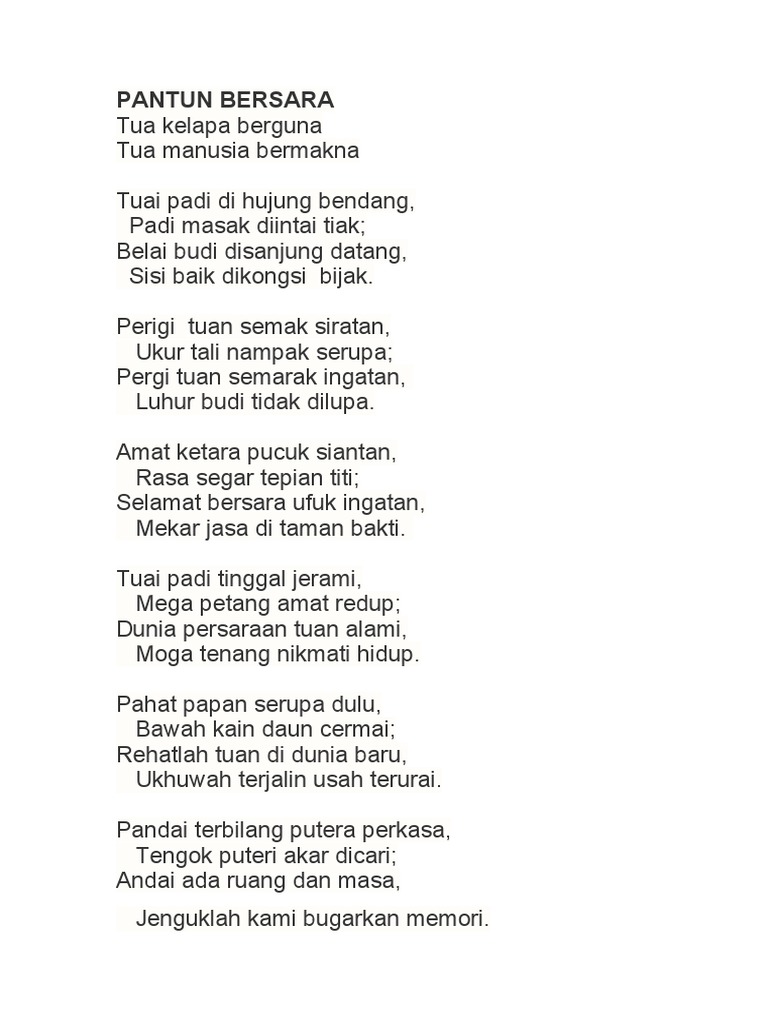 Pantun Selamat Bersara untuk Guru | PDF | Griya & Taman