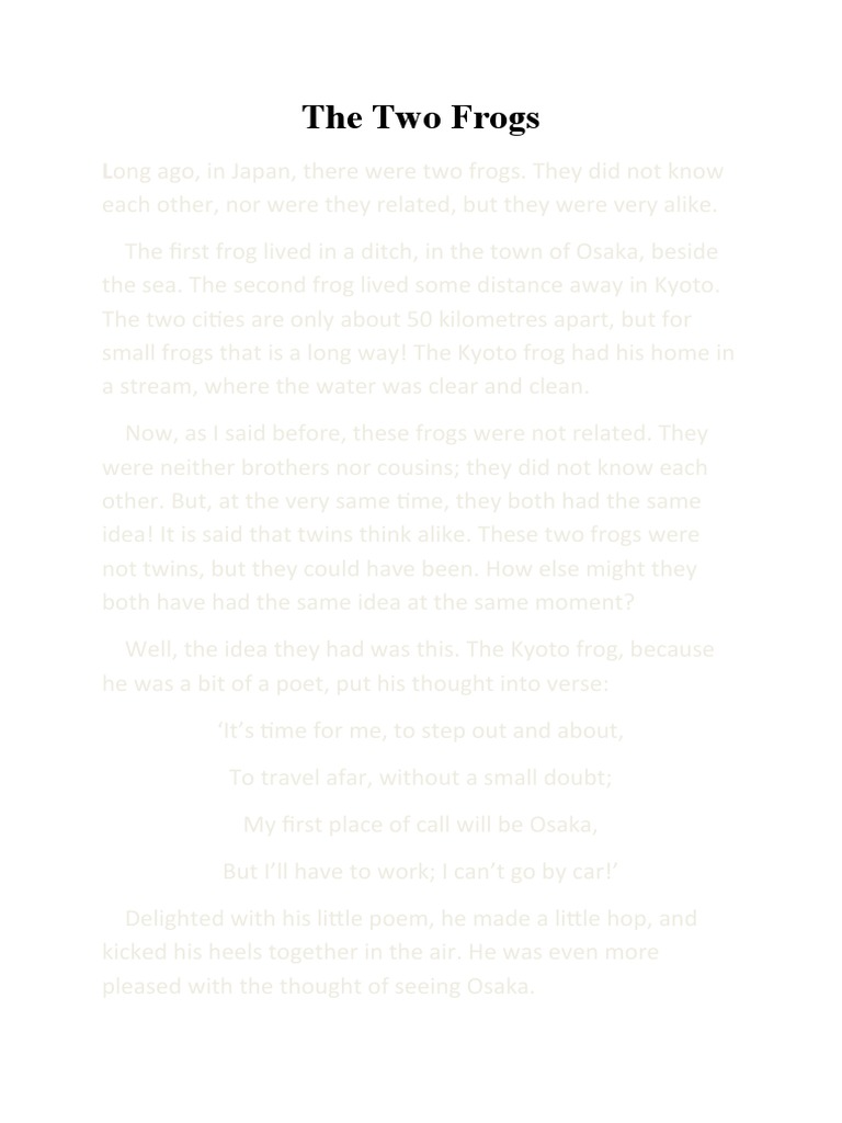 The Two Frogs | PDF