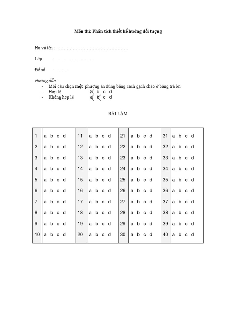 Test - OOAD AnswerSheet | PDF
