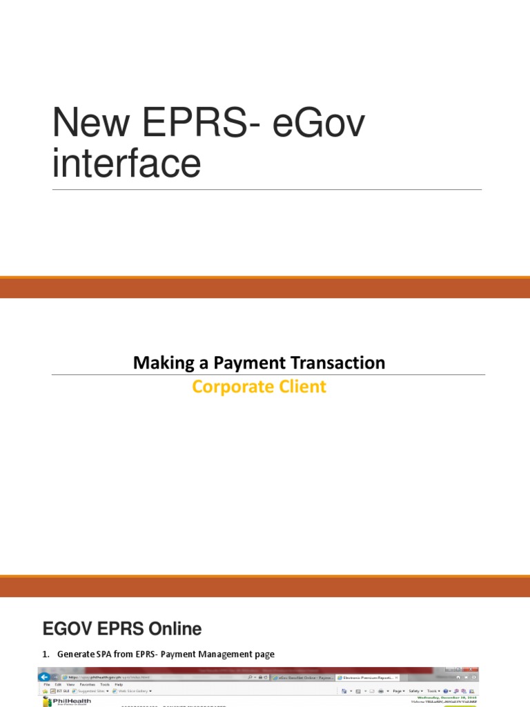 Guide - Philhealth Payment in Eprs and Egov As of April 18 2017 | PDF