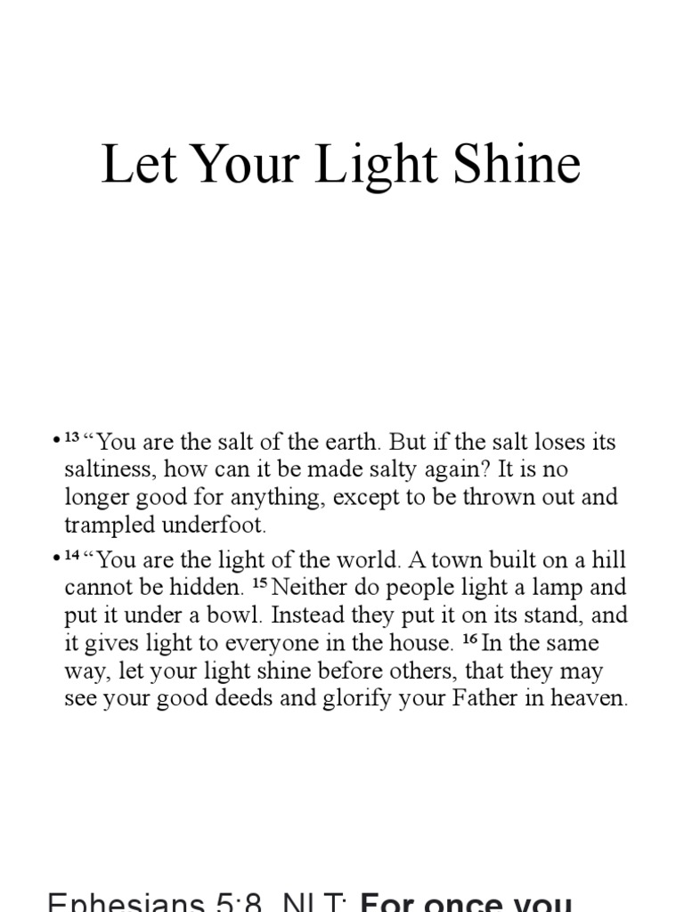 Let Your Light Shine | PDF | God | Theology