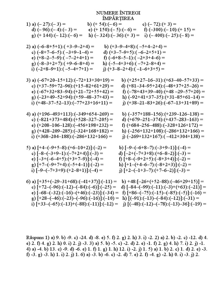 Numere Intregi Impartirea | PDF | Teaching Methods & Materials | Computers