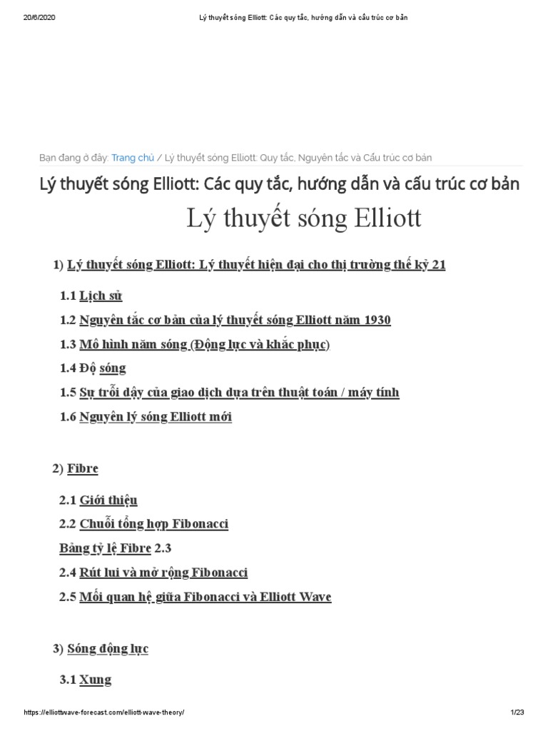 Lý Thuyết Sóng Elliott Các Quy Tắc, Hướng Dẫn Và Cấu | PDF