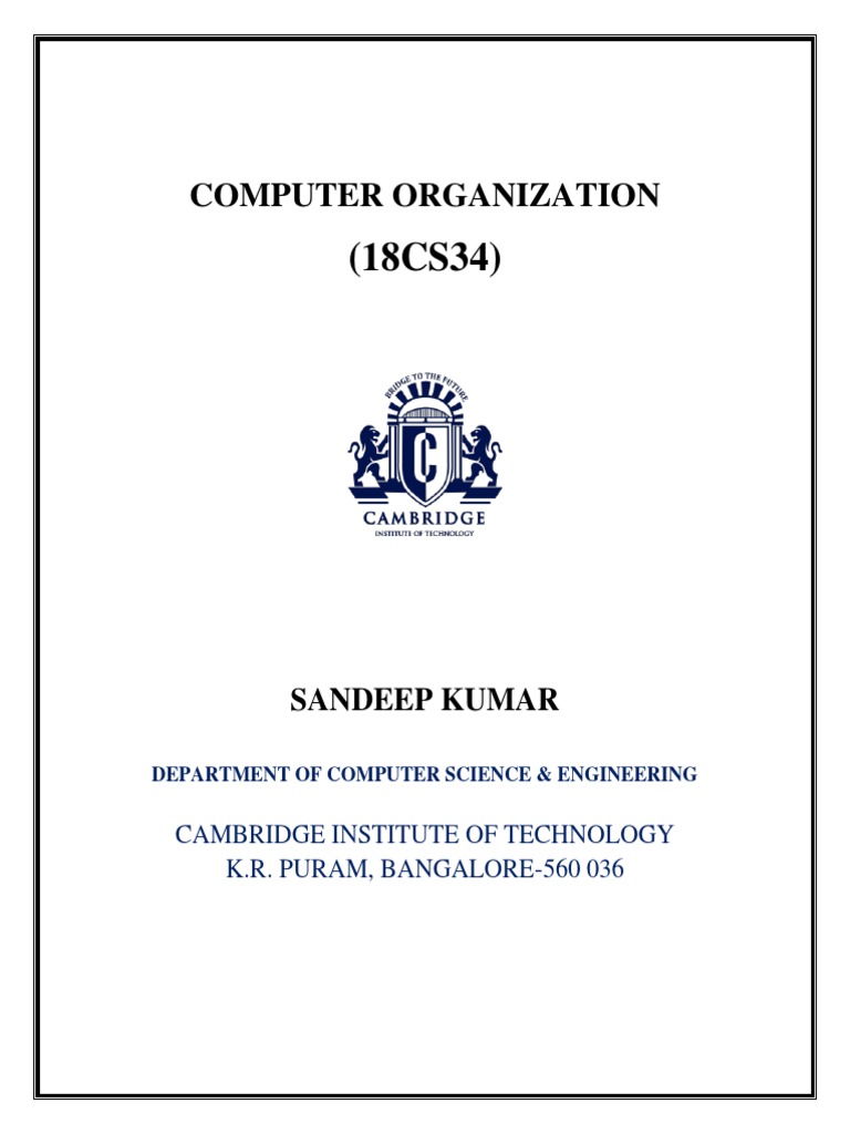 Co 18cs34 Notes Final | PDF | Central Processing Unit | Computer Data ...