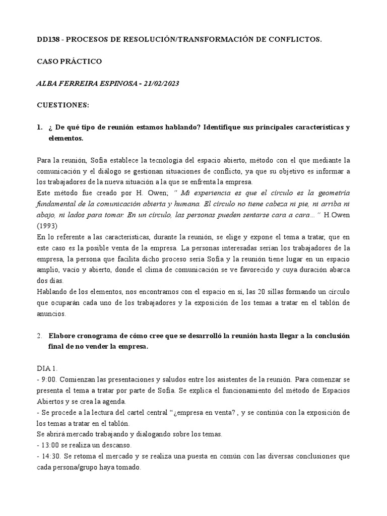 dd138 Caso Práctico | PDF