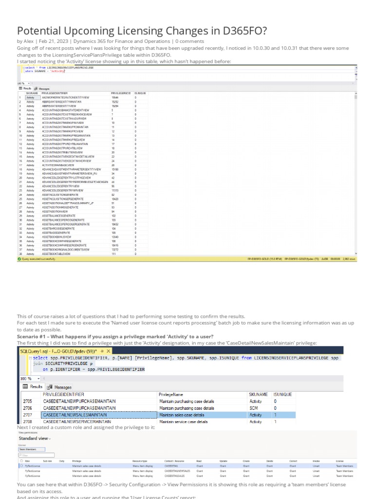 D365FO Licensing Changes Explained | PDF | Method (Computer Programming) | Parameter (Computer ...
