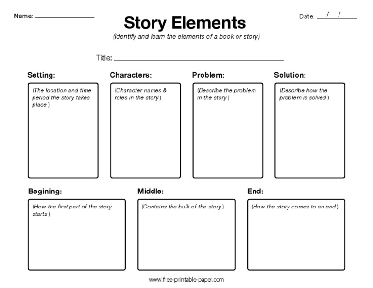 Story Elements Graphic Organizer | PDF