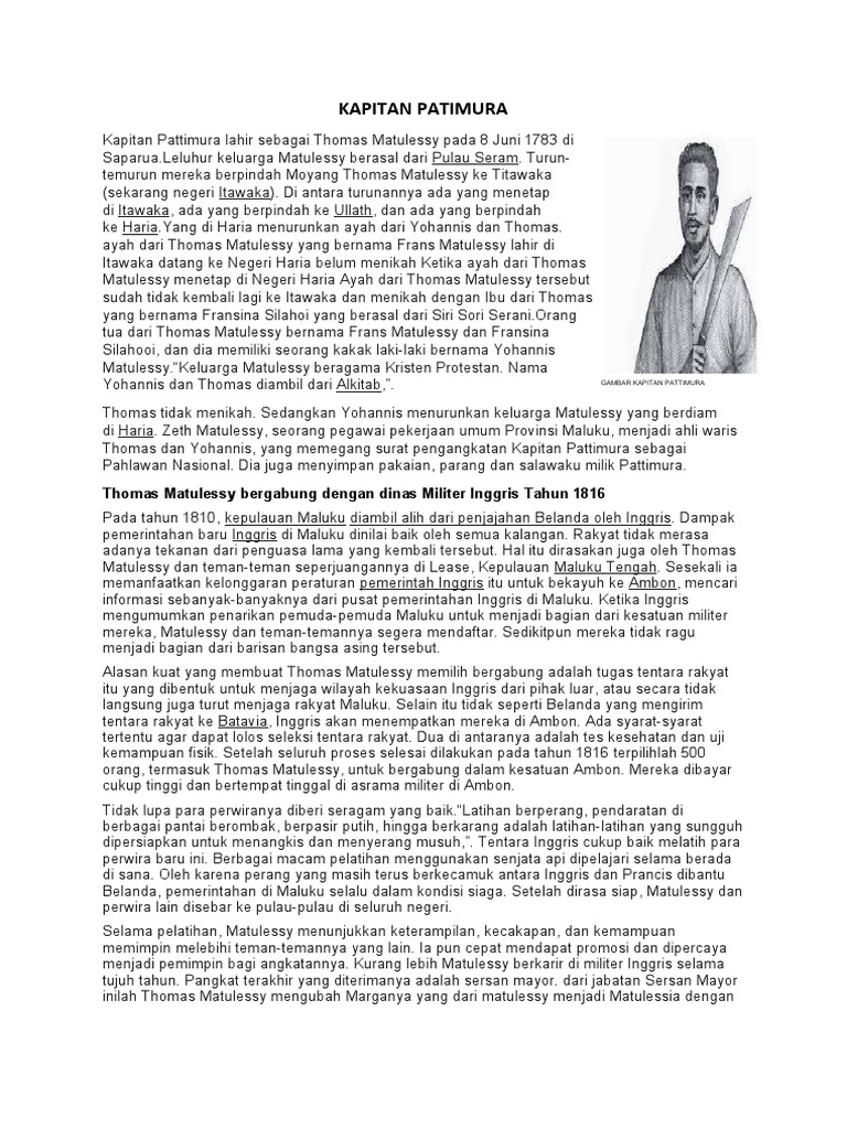 Kapitan Pattimura 1 | PDF | Sejarah
