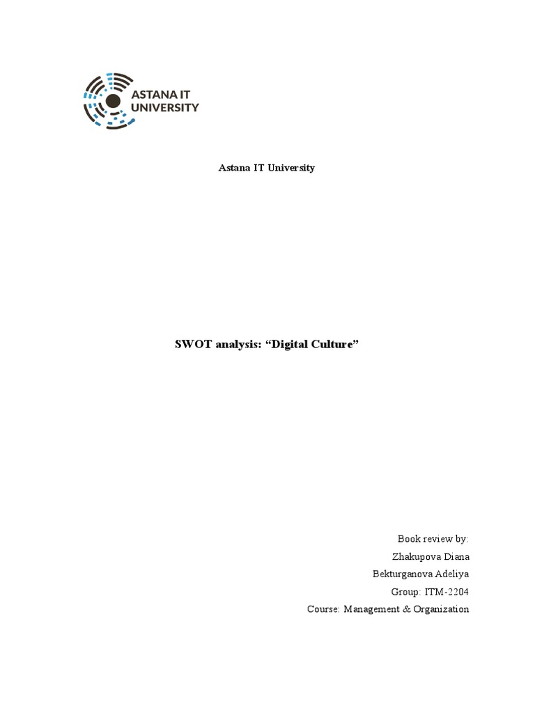 SWOT Analysis of Digital Culture | PDF