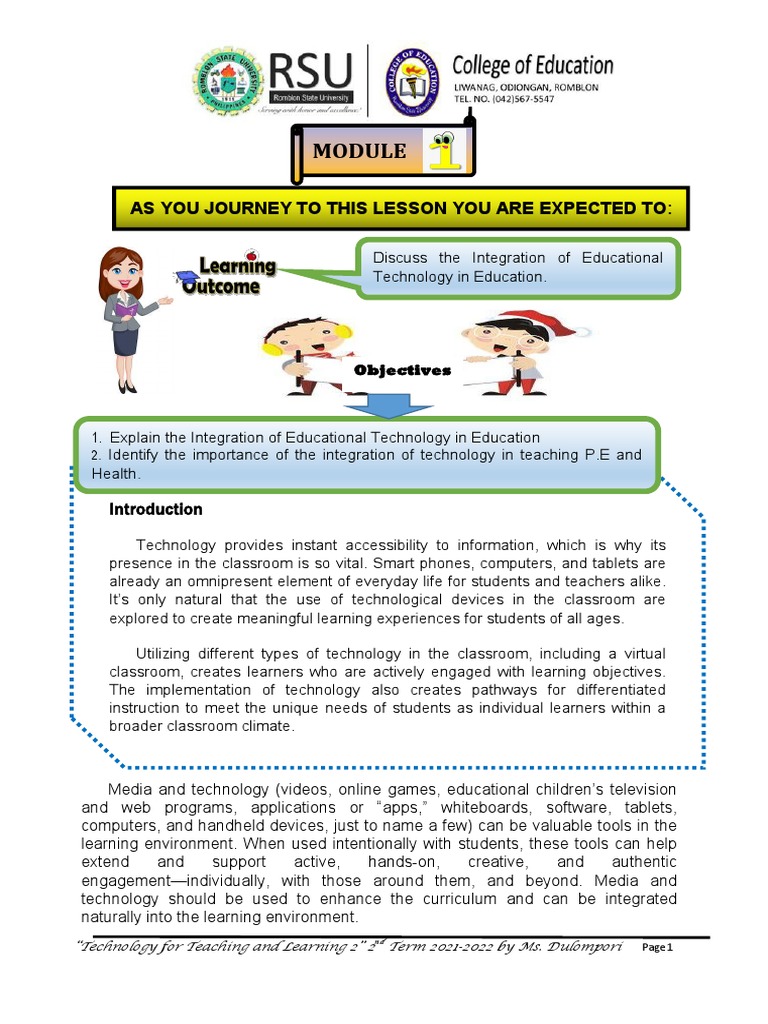 MODULE FOR TEACHING AND LEARNING TECHNOLOGY 2 Revised 2022 New | PDF ...