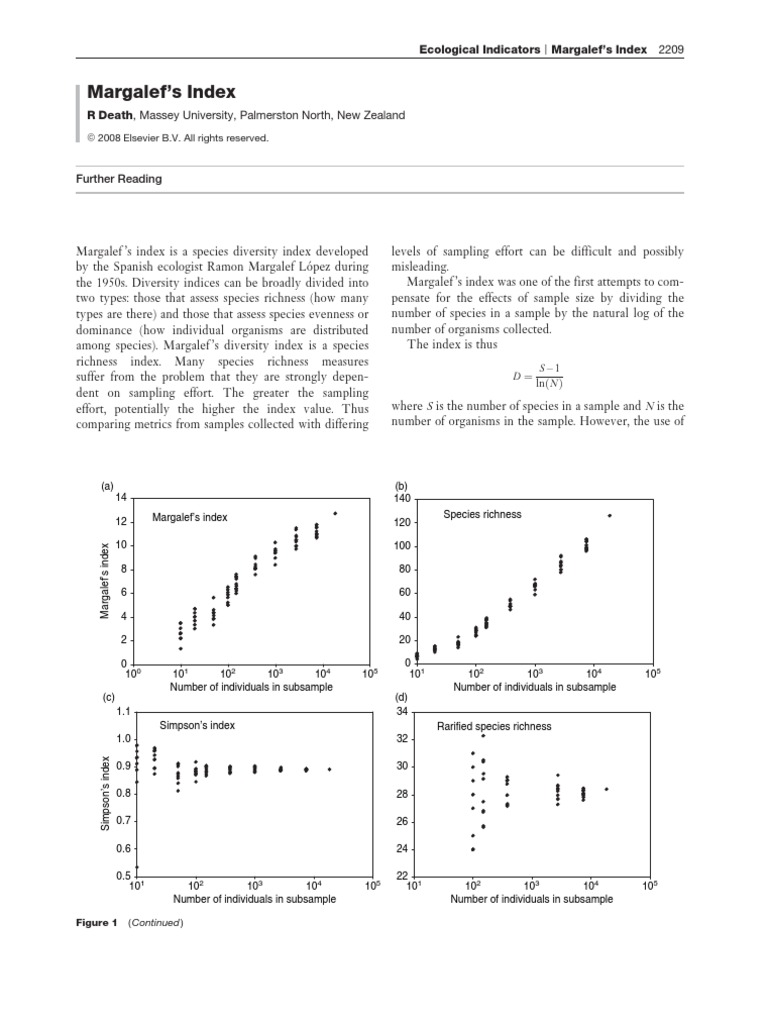 Ecological Indicators Margalef's Index 2209 | PDF | Biodiversity | Science