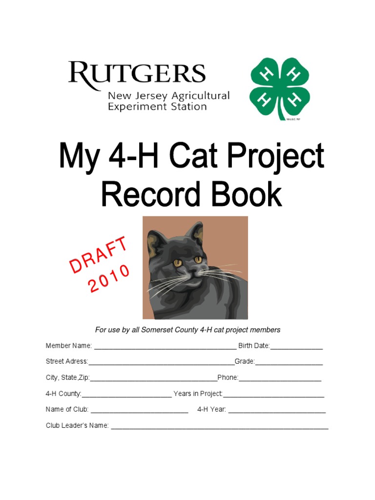 Cat Record Book | PDF | Cats | Neutering