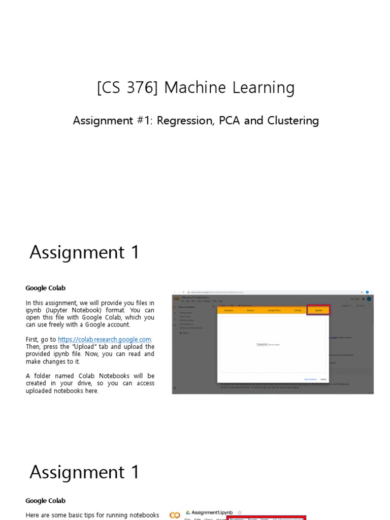 Machine Learning Assignment 1: An Introduction to Regression, PCA, K ... Machine Learning Assignment 1: An Introduction to Regression, PCA, K ...