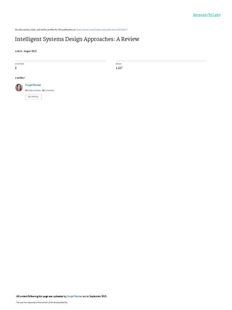 Intelligent System Dessign-Approaches | PDF | Artificial Intelligence ...