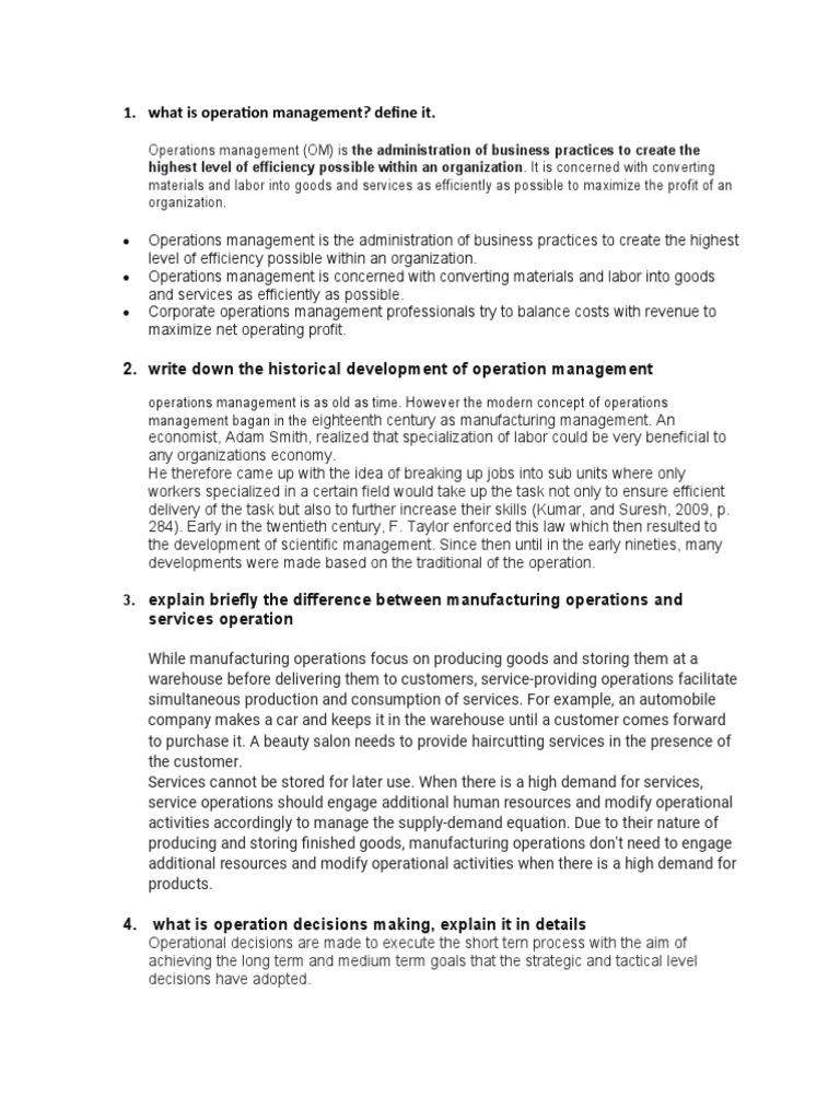 What Is Operation Management | PDF | Strategic Management | Product ...