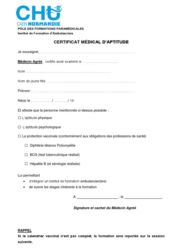 Certificat Aptitude | PDF