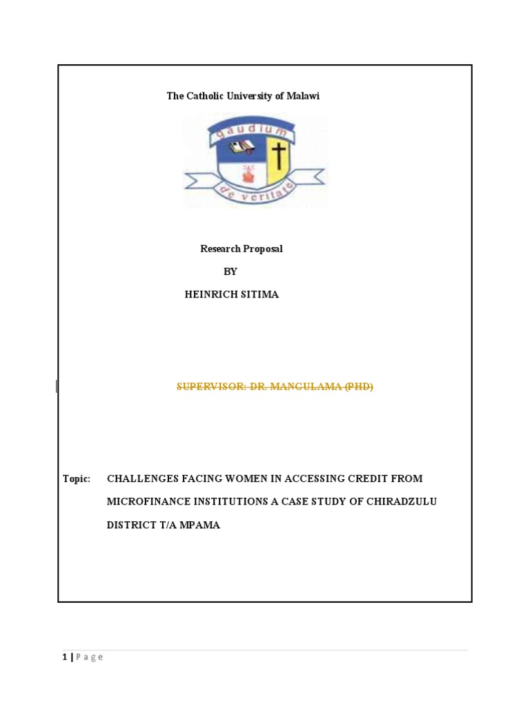 Heinrich Research Proposal | PDF | Microfinance | Empowerment