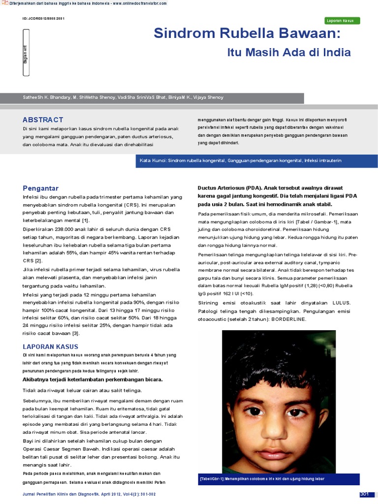 Kasus Sindrom Rubella Bawaan di India | PDF