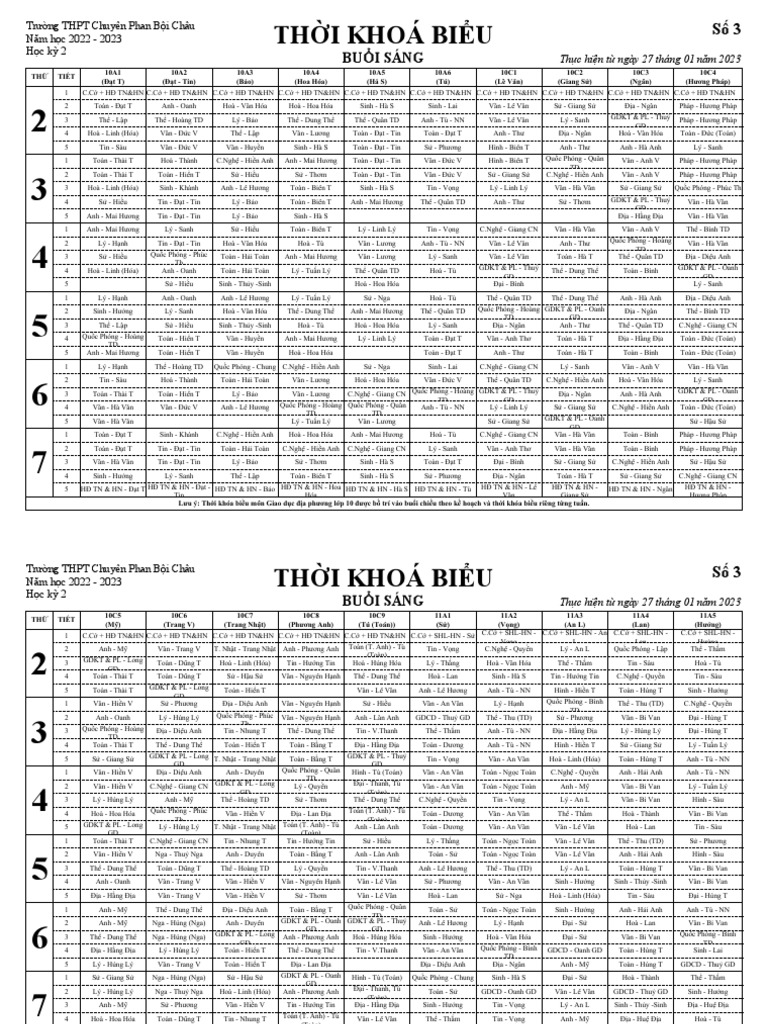 TKB HS Bu I Sáng Chính TH C | PDF