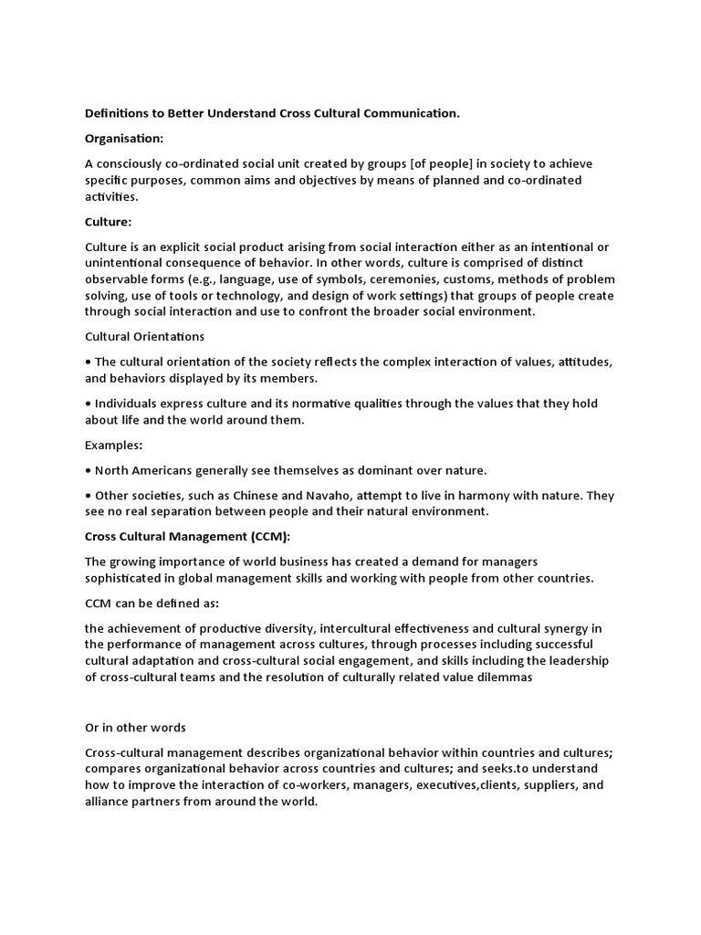 Understanding Organizational Culture and Cross-Cultural Management ... Understanding Organizational Culture and Cross-Cultural Management ...