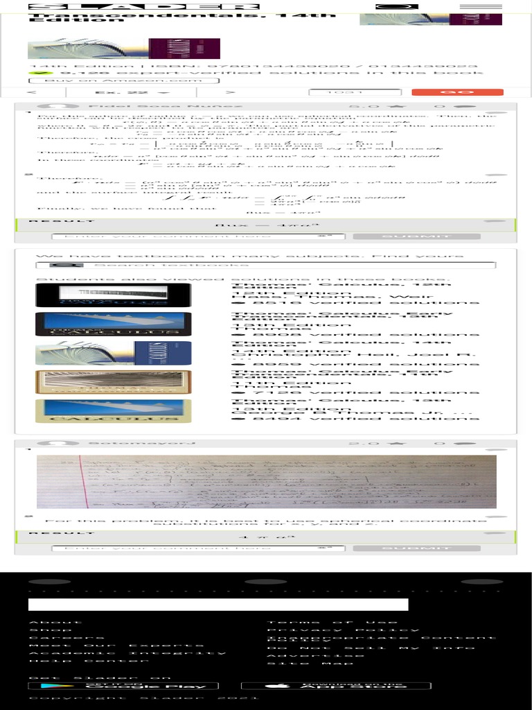 Solutions to Thomas' Calculus Early Transcendentals (9780134439020), Pg ...