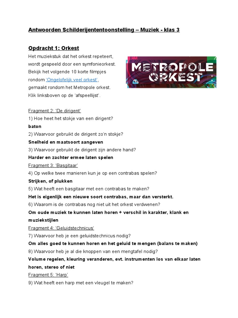 Lessenserie Rondom Excursie en Proefwerk-Antwoorden-Leerlingen | PDF