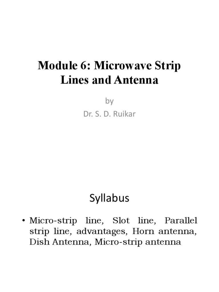 Module 6 Microwave Strip Line and Antenna | PDF | Antenna (Radio ...