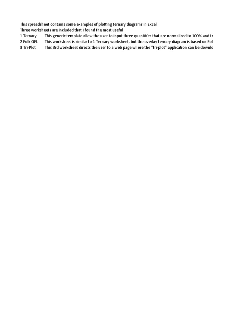 Ternary Plot | PDF | Worksheet | Spreadsheet Ternary Plot | PDF | Worksheet | Spreadsheet