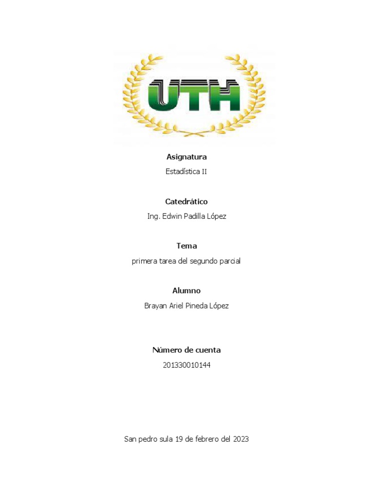 Tarea UTH Segundo Parcial | PDF