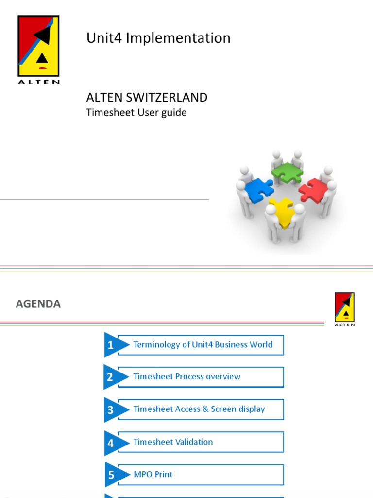 ALTEN Switzerland Unit4 Timesheet User Guide | PDF | Icon (Computing ...