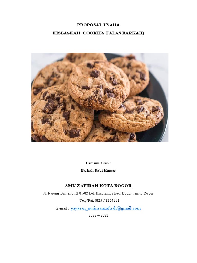 Barkah Rabi Kumar Proposal Cookies Talas | PDF