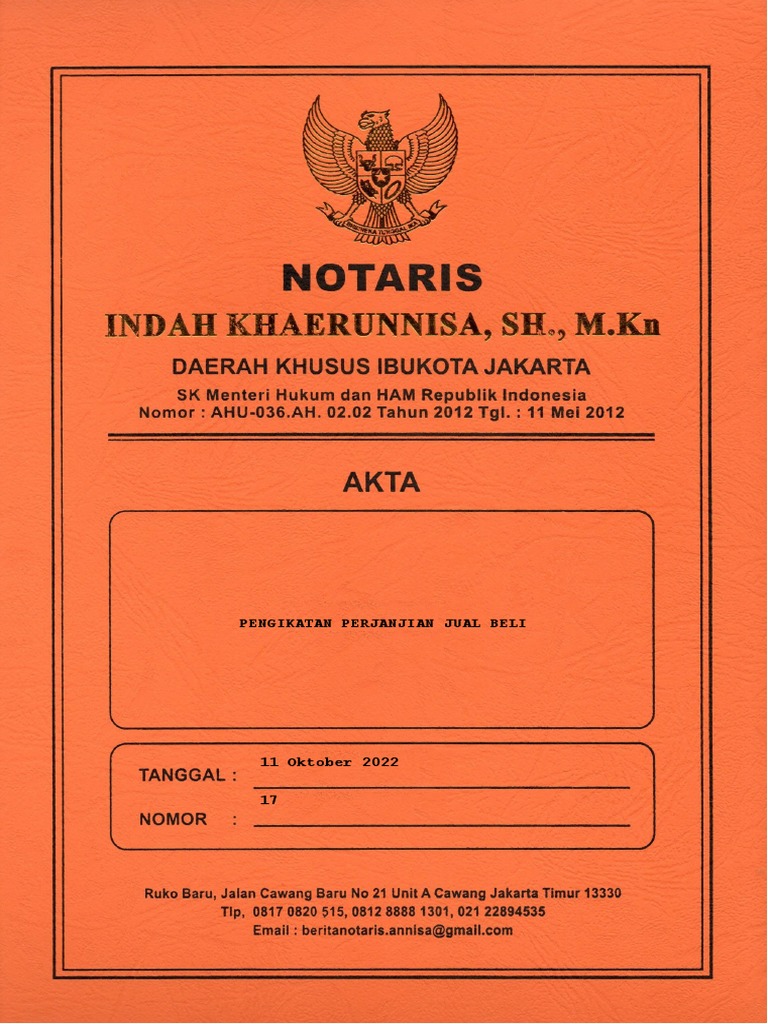 Akta Pengikatan Perjanjian Jual Beli (PPJB) Tanah Siung (Pak Bangkit) | PDF