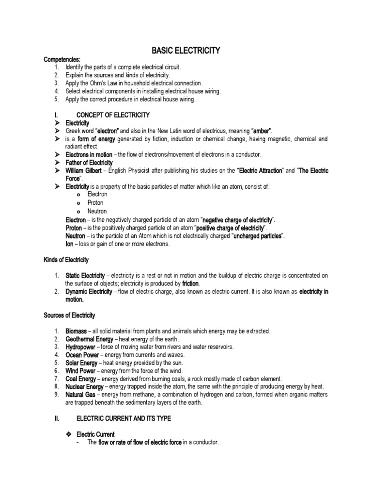 Basic Electricity 1 | PDF | Electricity | Series And Parallel Circuits