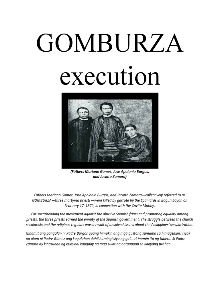 Gomburza Execution | PDF | Spanish Colonization Of The Americas ...